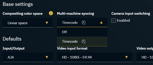 Configure and calibrate multi-machine syncing